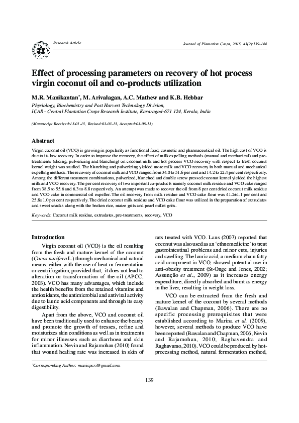 (PDF) Effect of processing parameters on recovery of hot process virgin ...