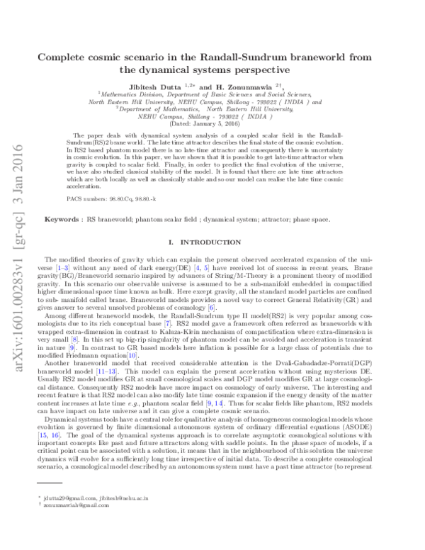 (PDF) Complete cosmic scenario in the Randall-Sundrum braneworld from ...