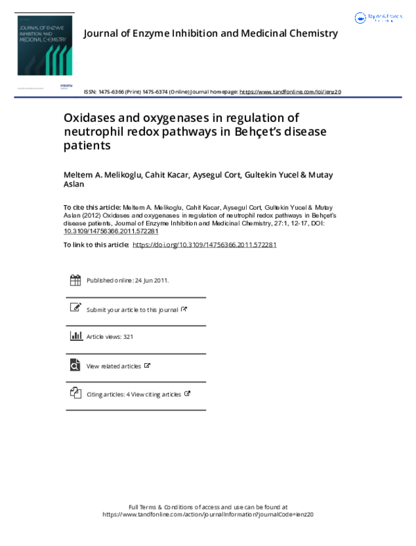 (PDF) Oxidases and oxygenases in regulation of neutrophil redox ...