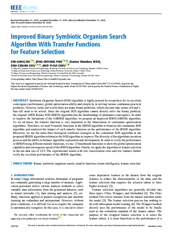 Pdf Enhanced Bsos Algorithm For Feature Selection