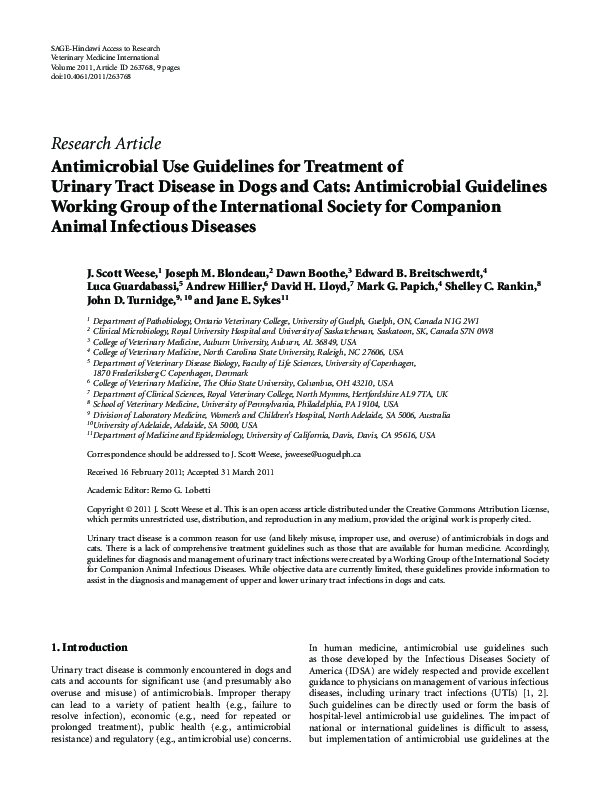 (PDF) Antimicrobial use guidelines for treatment of urinary tract ...