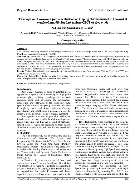 (PDF) TF adaptive vs wave one gold – evaluation of shaping ...