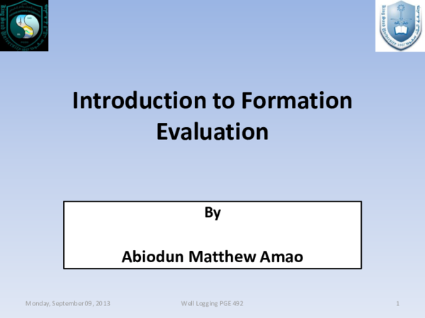 (PDF) Formation Evaluation