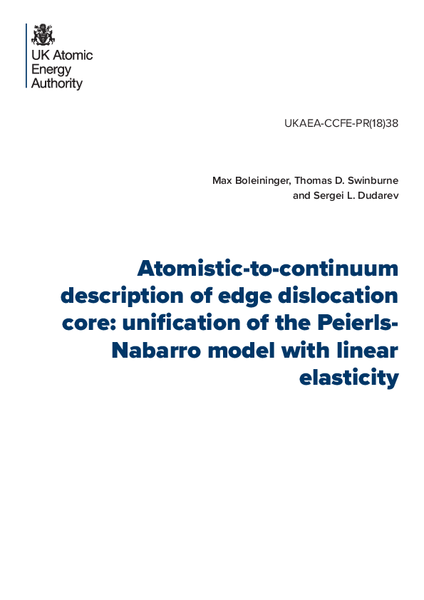 (PDF) Atomistic-to-continuum description of edge dislocation core: Unification of the Peierls ...
