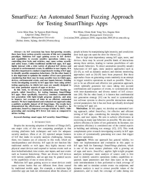 (PDF) SmartFuzz: An Automated Smart Fuzzing Approach for Testing ... (PDF) SmartFuzz: An Automated Smart Fuzzing Approach for Testing ...