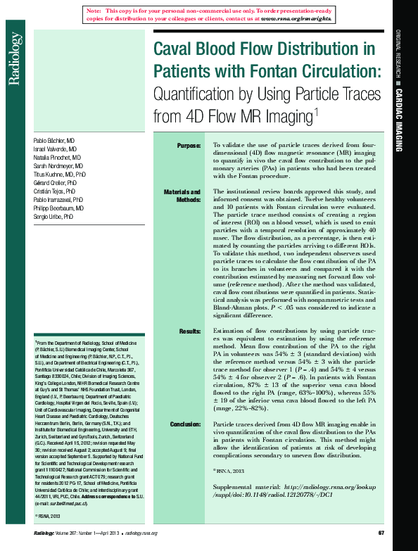 (PDF) Caval Blood Flow Distribution in Patients with Fontan Circulation ...