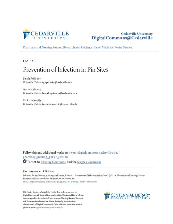 (PDF) Prevention of Infection in Pin Sites