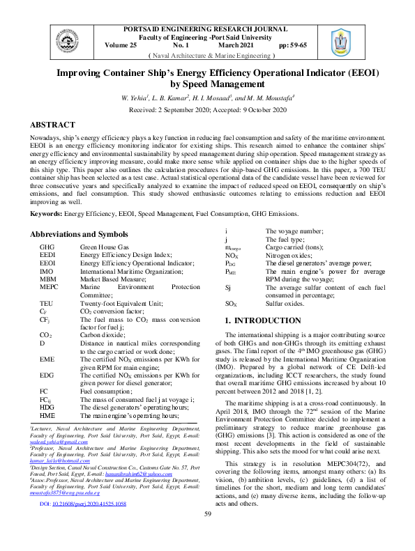 (PDF) Improving Container Ship’s Energy Efficiency Operational ...