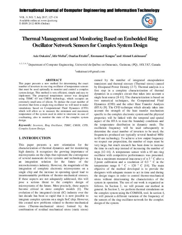(PDF) Thermal Management and Monitoring Based on Embedded Ring Oscillator Network Sensors for ...