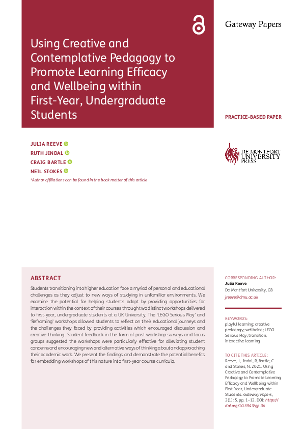 (PDF) Using Creative and Contemplative Pedagogy to Promote Learning ...