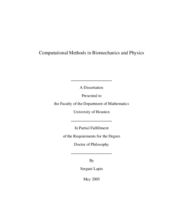 (PDF) Computational methods in biomechanics and physics | Sergey Lapin - Academia.edu