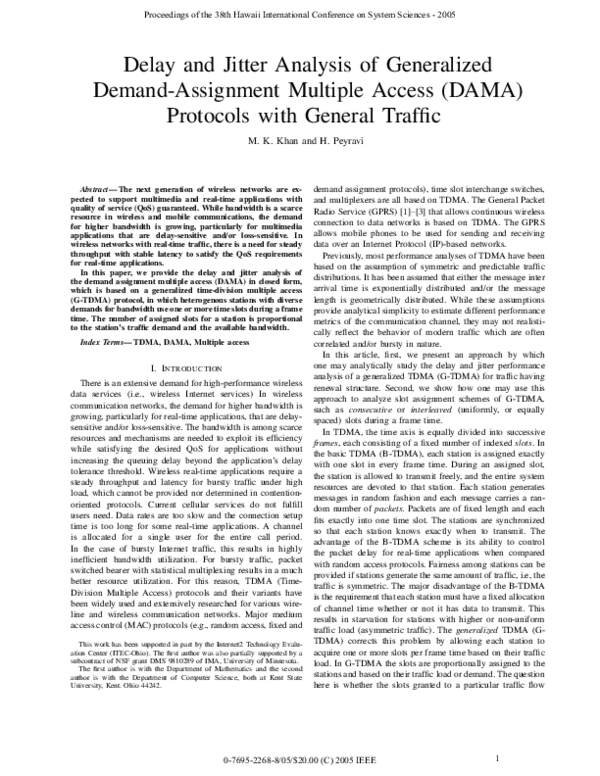 (PDF) Delay and Jitter Analysis of Generalized Demand-Assignment Multiple Access (DAMA ...