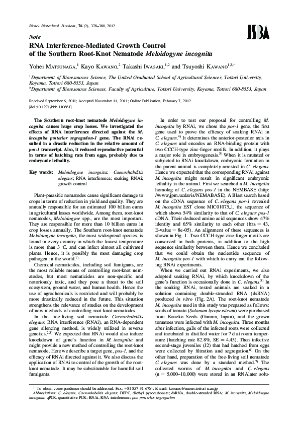 (PDF) RNA Interference-Mediated Growth Control of the Southern Root ...