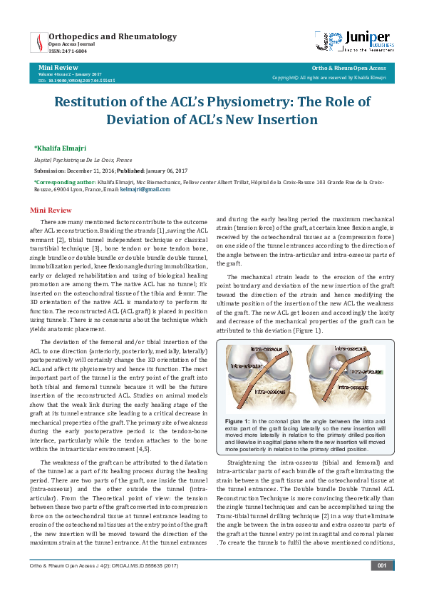 (PDF) Restitution of the ACL’s Physiometry: The Role of Deviation of ...