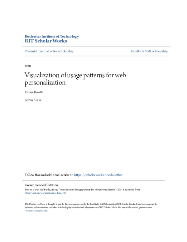 (PDF) Visualization of usage patterns for web personalization