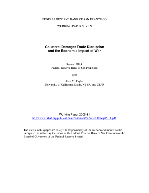 (PDF) Collateral Damage: Trade Disruption and the Economic Impact of War