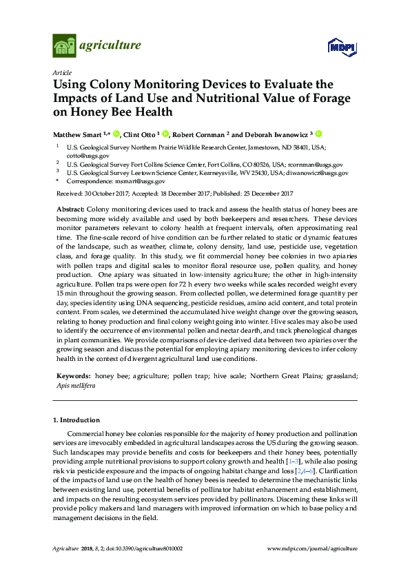 (PDF) Using Colony Monitoring Devices to Evaluate the Impacts of Land ...