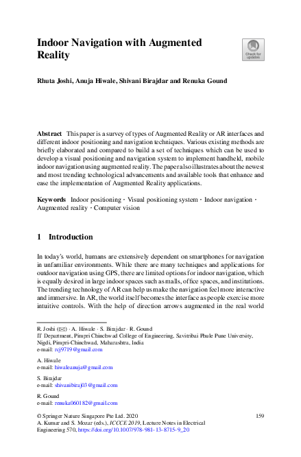 (PDF) Indoor Navigation with Augmented Reality