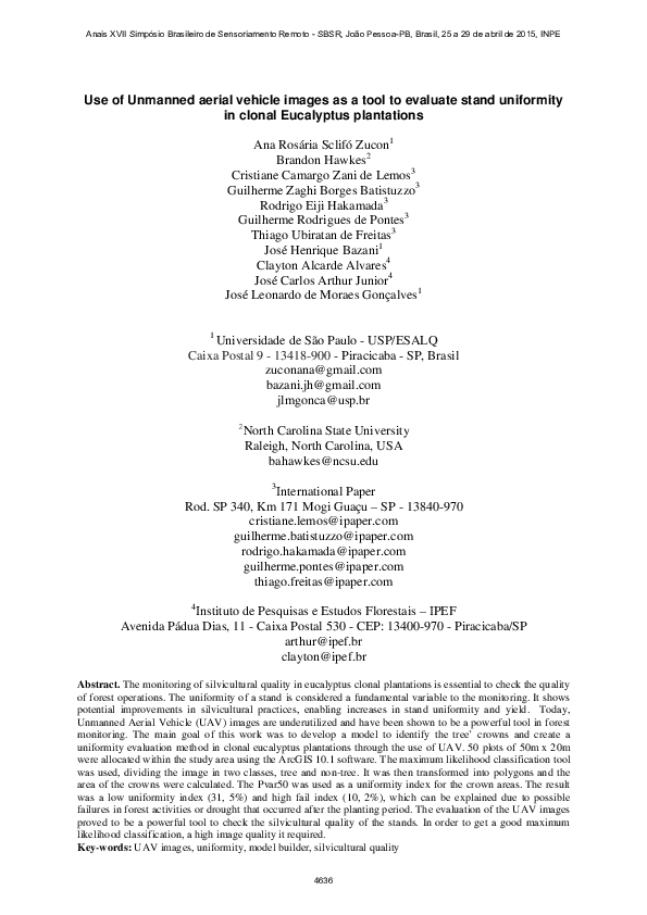 (PDF) Use of Unmanned aerial vehicle images as a tool to evaluate stand ...