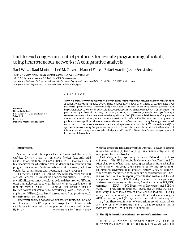 (PDF) Networked robots Internet congestion control protocol