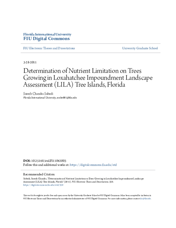 (PDF) Determination of Nutrient Limitation on Trees Growing in ...