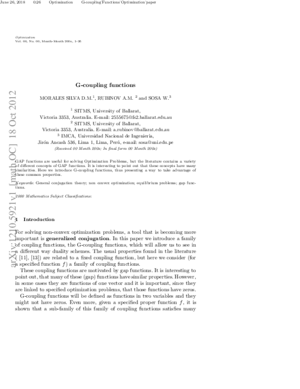(PDF) G-coupling functions