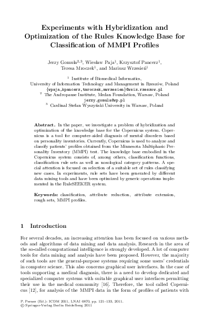 (PDF) Experiments with Hybridization and Optimization of the Rules Knowledge Base for ...