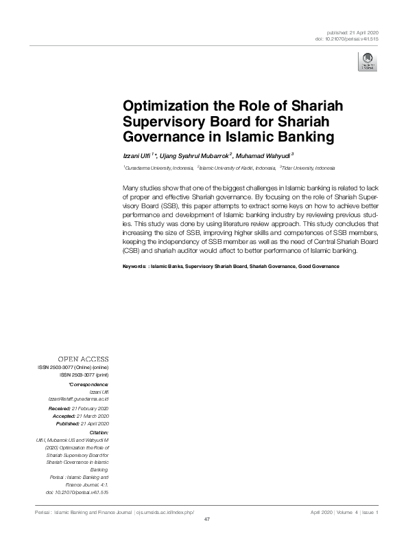 (PDF) Optimization the Role of Shariah Supervisory Board for Shariah ...