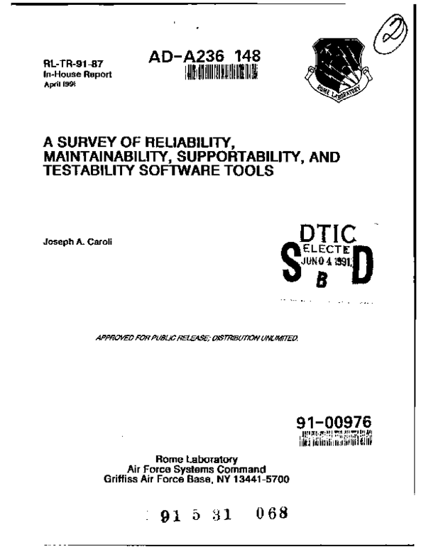 (PDF) A Survey of Reliability, Maintainability, Supportability, and ...