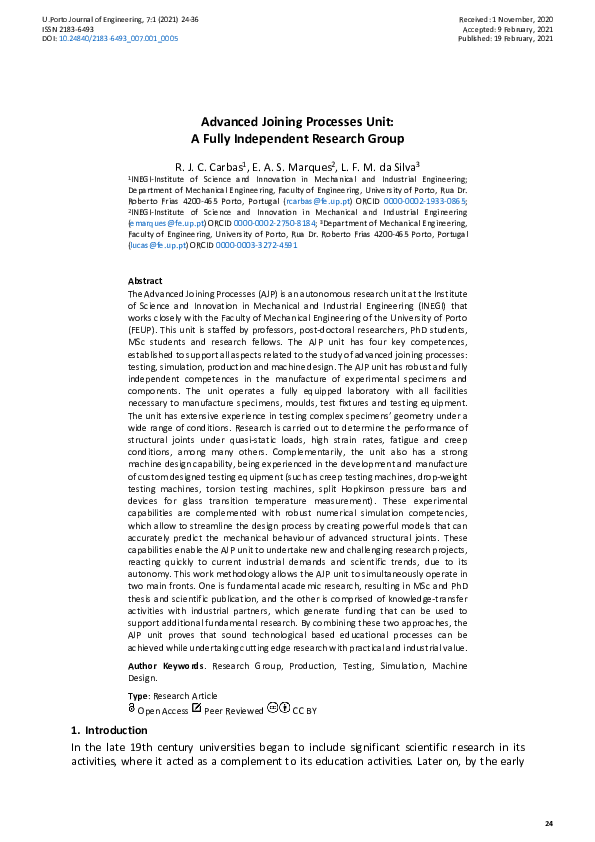(PDF) Advanced Joining Processes Unit