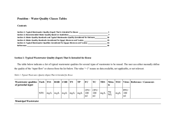 (PDF) Water Quality Classes - Recommended Water Quality Based on ...