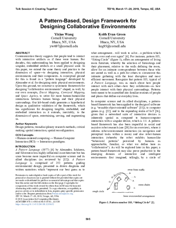 (PDF) A Pattern-Based, Design Framework for Designing Collaborative ...
