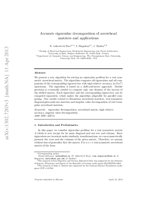 (PDF) Accurate eigenvalue decomposition