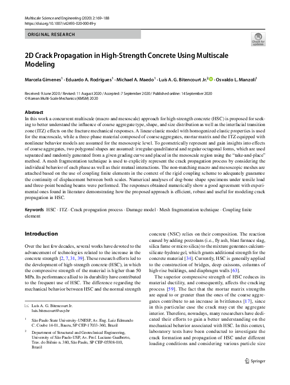 (PDF) 2D Crack Propagation in High-Strength Concrete Using Multiscale Modeling