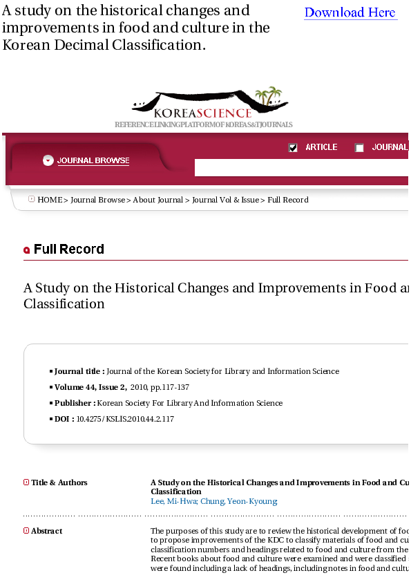 (PDF) A Study on the Historical Changes and Improvements in Food and ...