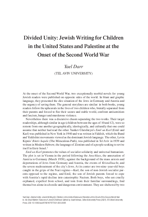 (PDF) Divided Unity: Jewish Writing for Children in the United States ...