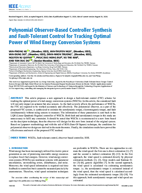 (PDF) Polynomial Observer-Based Controller Synthesis and Fault-Tolerant Control for Tracking ...