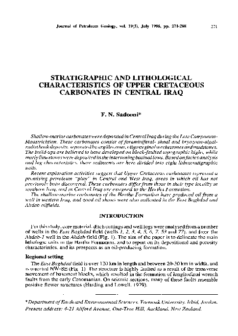 (PDF) Stratigraphic and lithological characteristics of Upper ...
