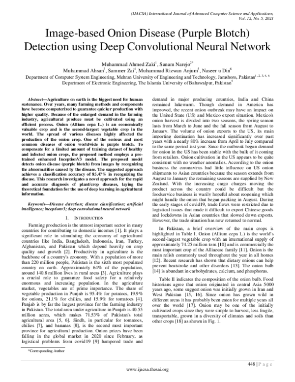 (PDF) Image-based Onion Disease (Purple Blotch) Detection using Deep ...