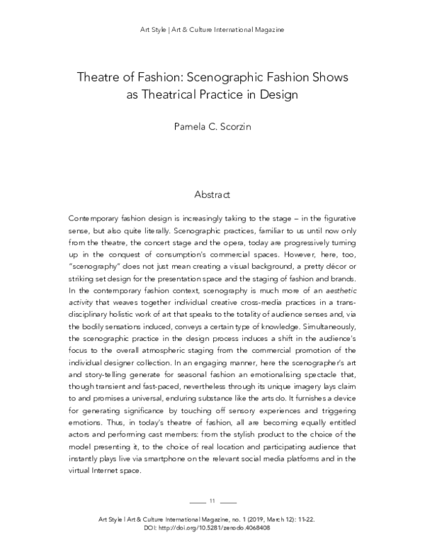 (PDF) Theatre of Fashion: Scenographic Fashion Shows as Theatrical ...