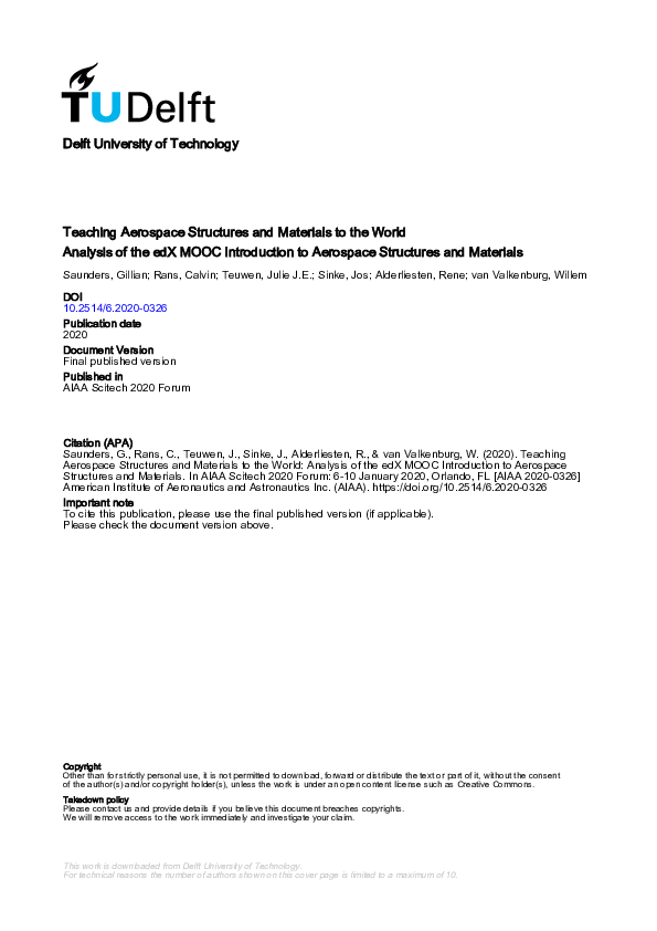 (PDF) Teaching Aerospace Structures and Materials to the World ...