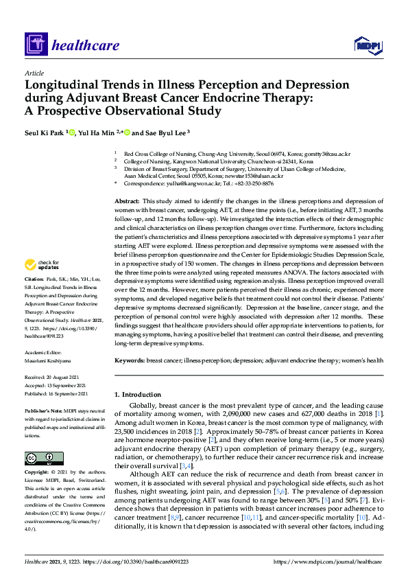 (PDF) Longitudinal Trends in Illness Perception and Depression during ...