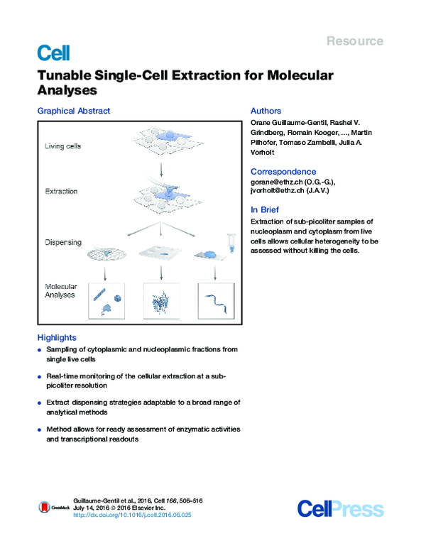 (PDF) Tunable Single-Cell Extraction for Molecular Analyses
