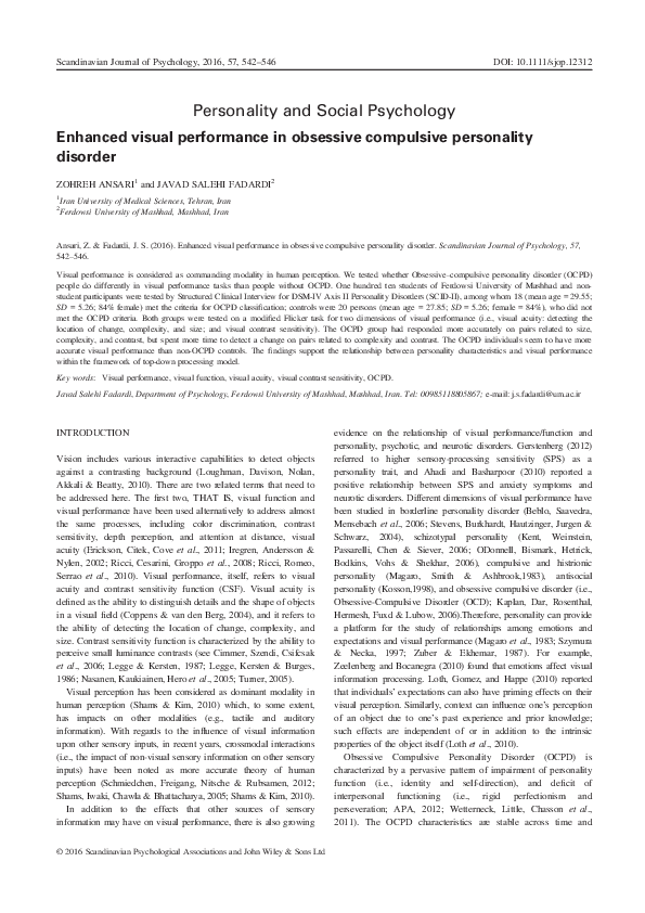 (PDF) Enhanced visual performance in obsessive compulsive personality ...