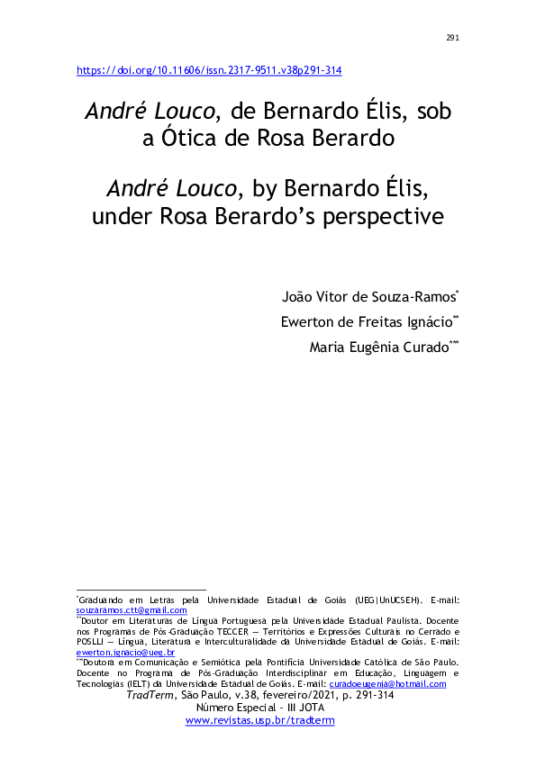 (PDF) André Louco, de Bernardo Élis, sob a Ótica de Rosa Berardo ...