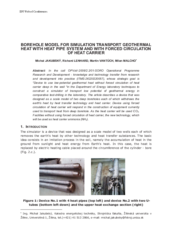 (PDF) Borehole model for simulation transport geothermal heat with heat ...