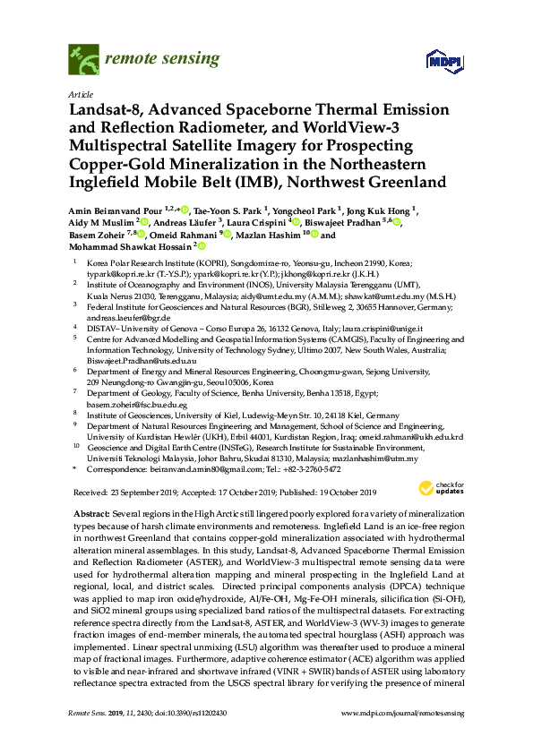 (PDF) Landsat-8, Advanced Spaceborne Thermal Emission and Reflection ...