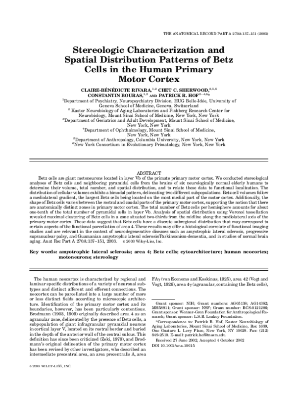 (PDF) Stereologic characterization and spatial distribution patterns of ...