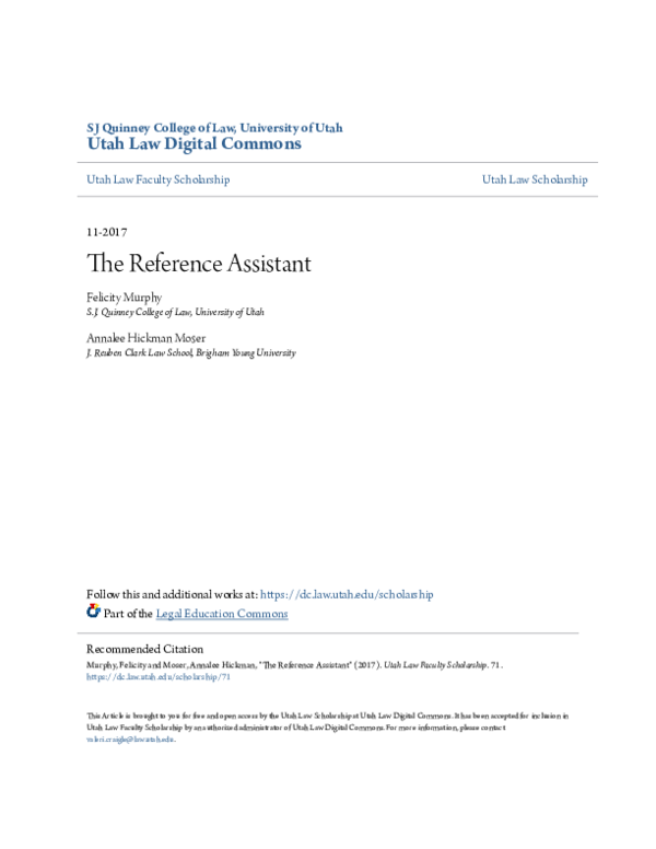 (PDF) The Reference Assistant