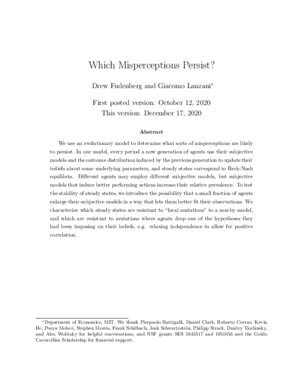 (PDF) Which Misperceptions Persist?